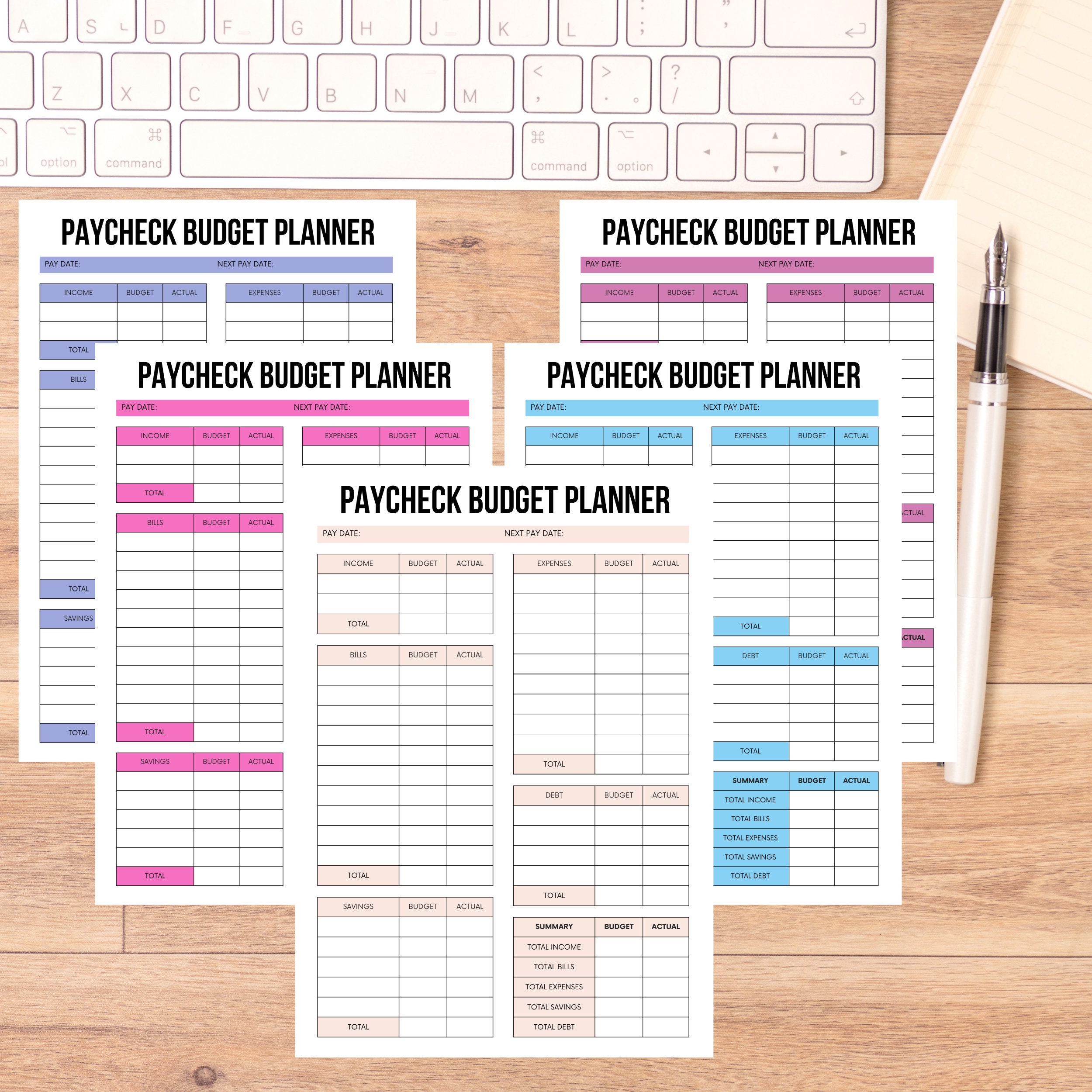 Paycheck Budget Planner, Printable PDF, Paycheck Tracker, Digital ...