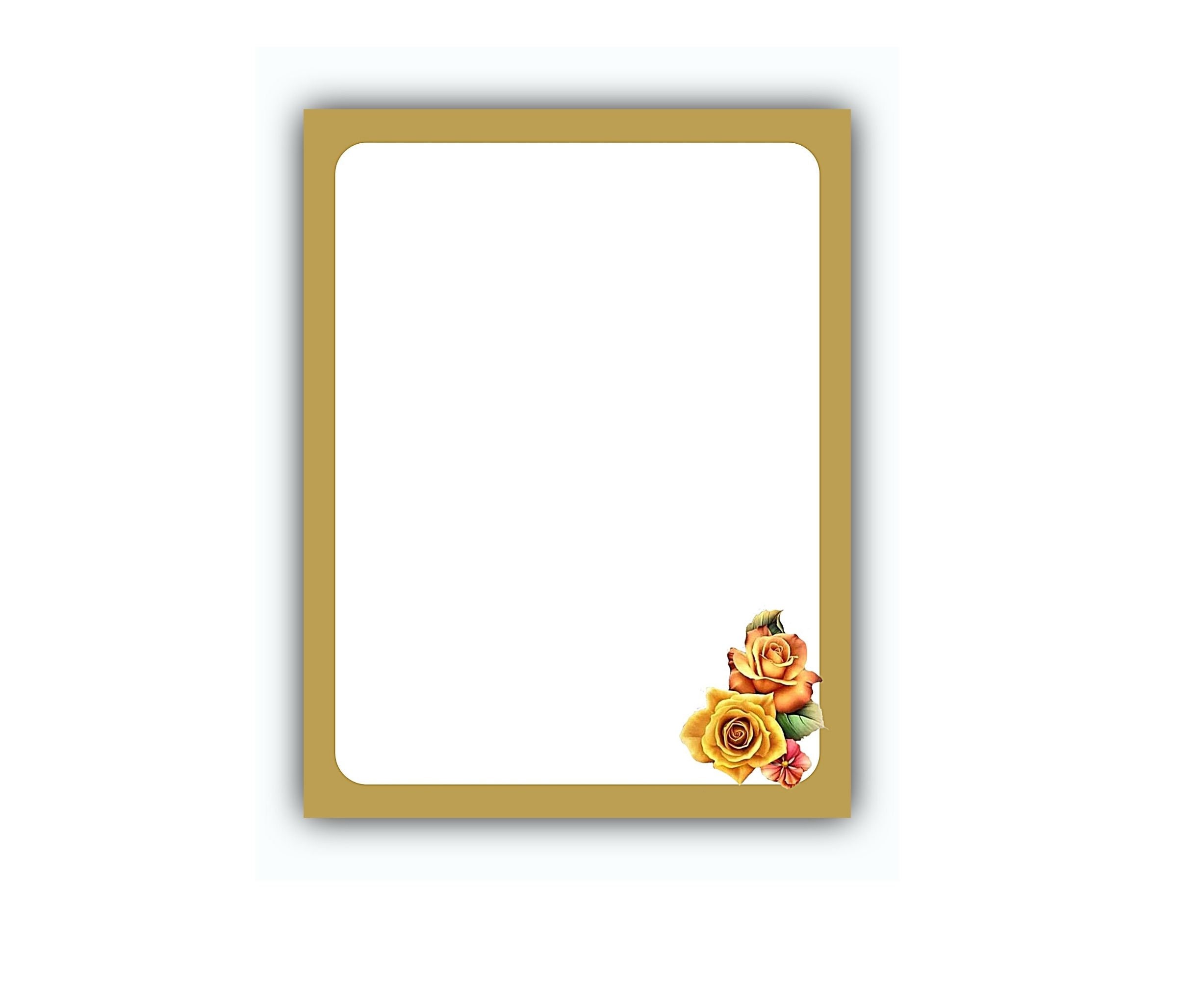 Printable Stationery, Yellow Roses Pages, US Letter Size PDF, Instant ...
