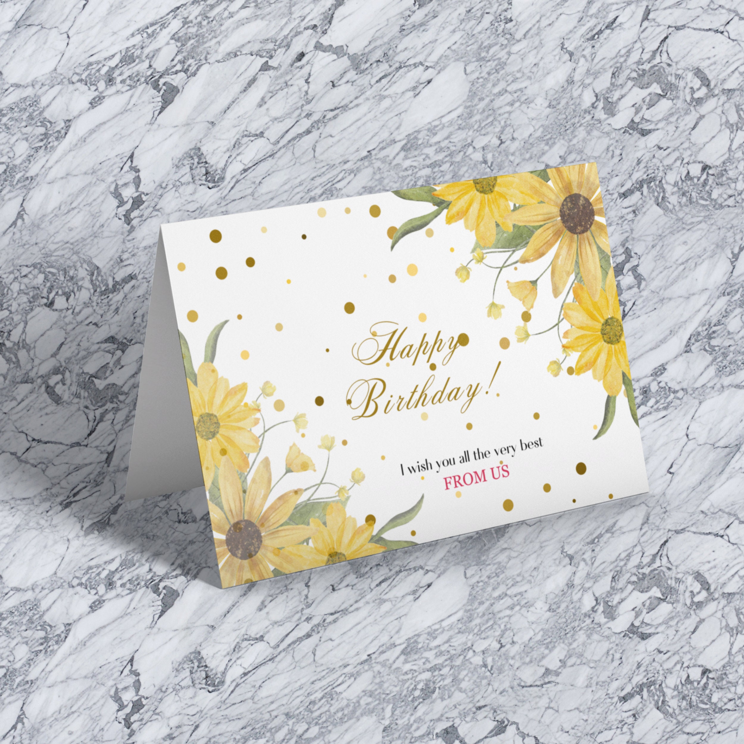 Yellow Daisy Birthday Card Digital Download for Heartfelt Greetings, US ...