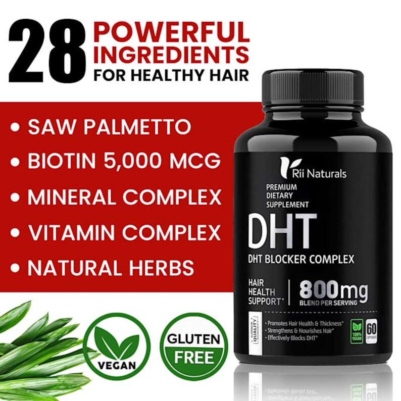 DHT Blocker Hair Fast Growth Pills With Saw Palmetto to Prevent Hair ...