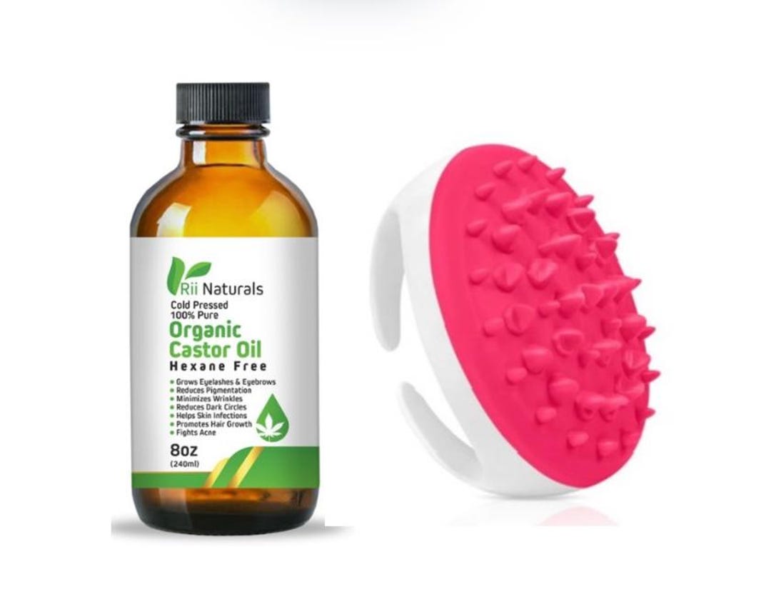 Castor Oil Organic Cold Pressed 8oz 100% Pure & Anti-cellulite Scrubber ...
