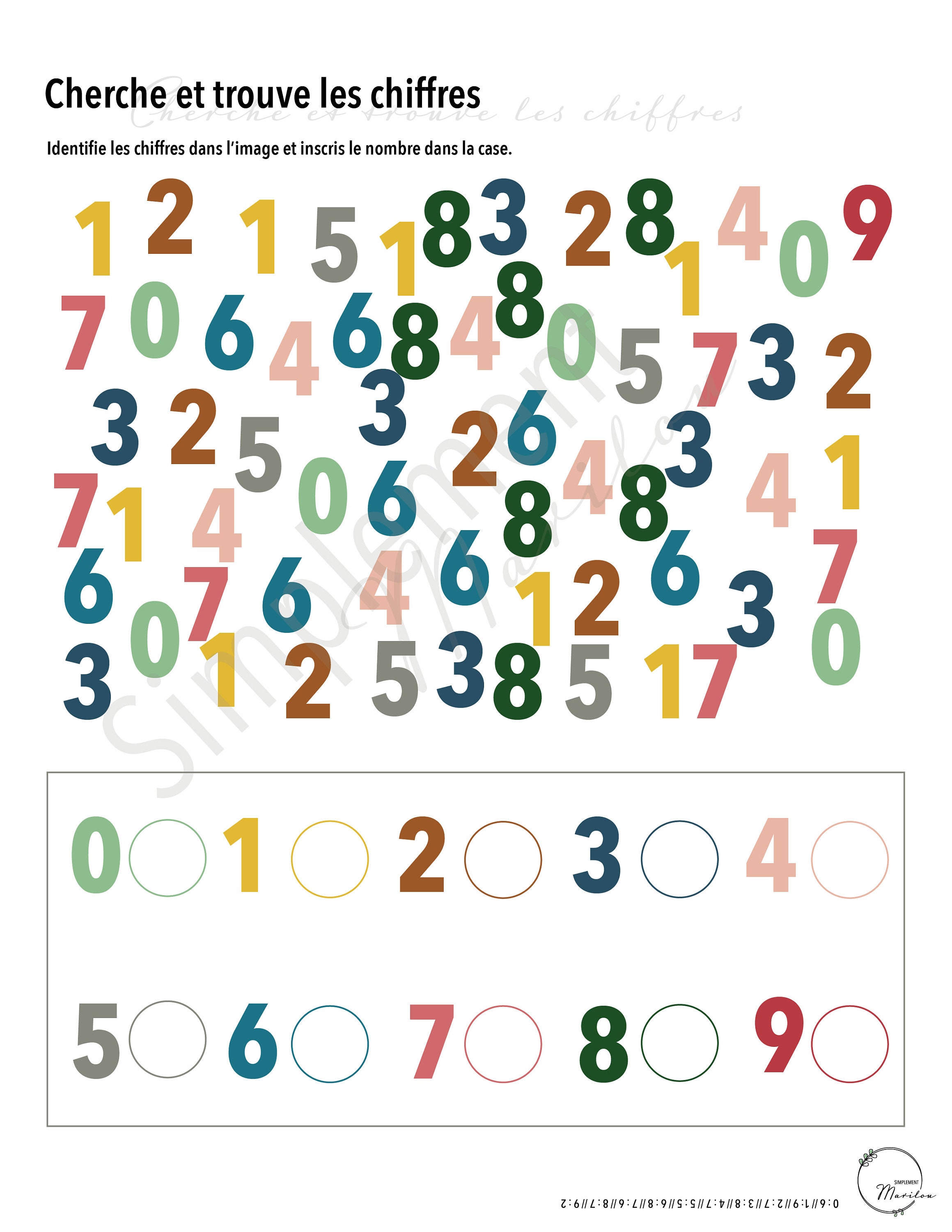 Cherche et trouve les lettres et les chiffres NUMÉRIQUE - Etsy Canada