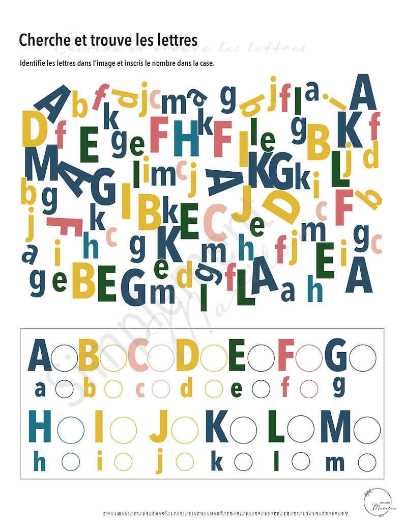 Cherche et trouve les lettres et les chiffres NUMÉRIQUE - Etsy Canada