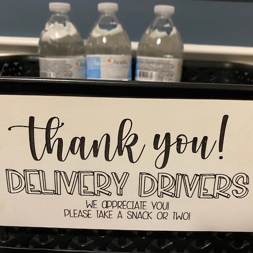 Delivery Driver Thank You Appreciation Snack Sign Printable - Etsy