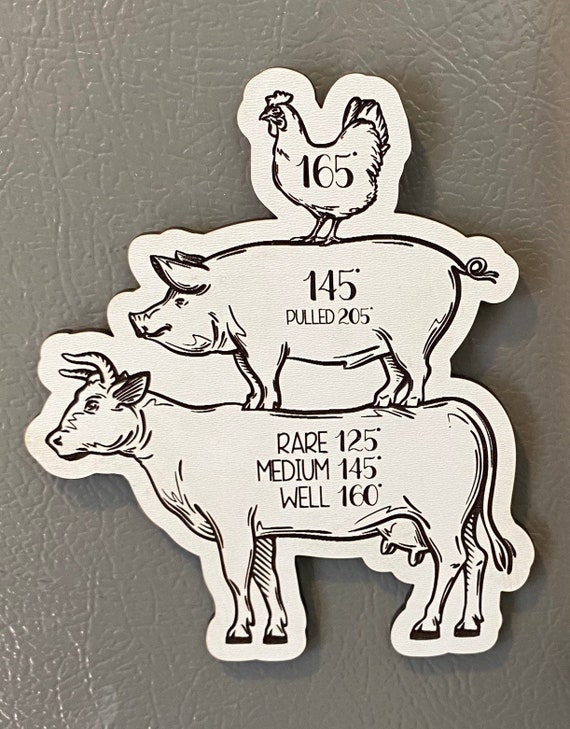 Kitchen Décor Magnet For Cooking Temperatures Cooking Magnet Rustic ...