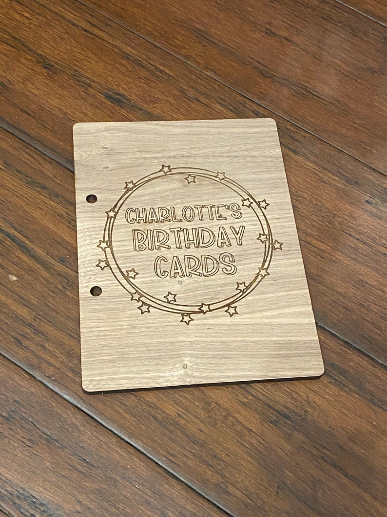 Custom Card Keeper Engraved Wood Cover Christmas Card | Etsy