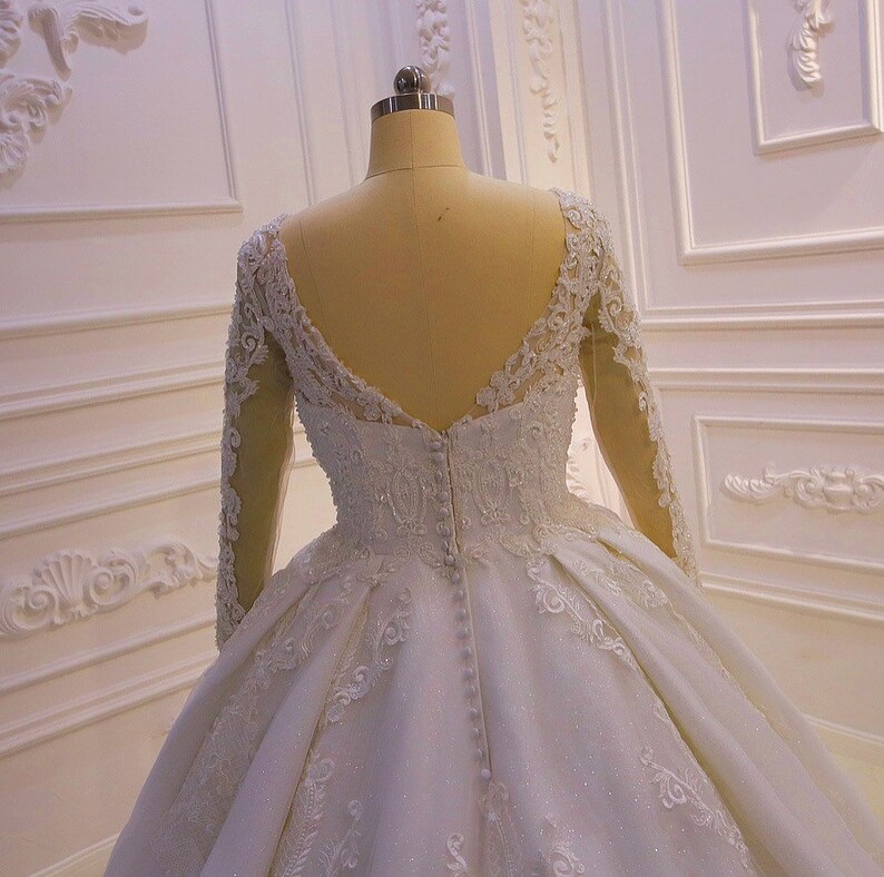 Custom-made Luxury Beading Lace Embroidery Shimmering Long | Etsy