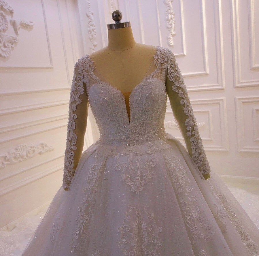 Custom-made Luxury Beading Lace Embroidery Shimmering Long - Etsy