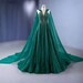 Custom-made Green Aline Formal Event Dress With Beading and Cape ...