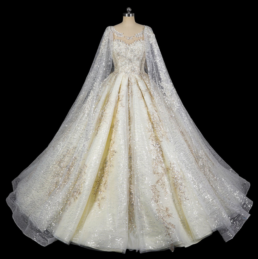 Custom-made Champagne Color Luxury Beading 3D Floral Applique ...