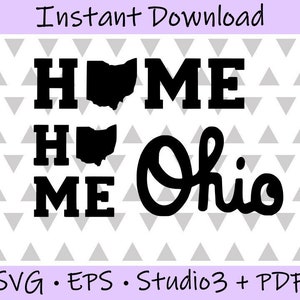 Ohio Home Script Ohio - SVG EPS PDF Digital Cut Files - Instant ...