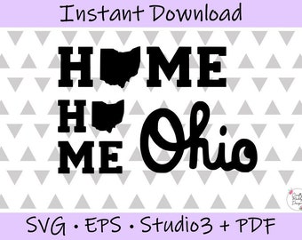 Ohio Home Script Ohio Package SVG EPS PDF Digital Cut Files | Etsy