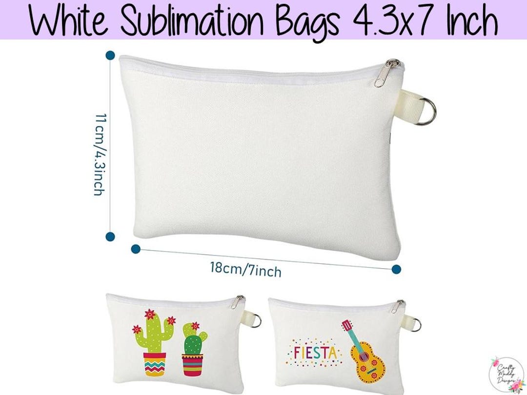 Sublimation Bags 4.3x7" - DIY, Heat Transfer, Makeup Bag, Toiletry ...