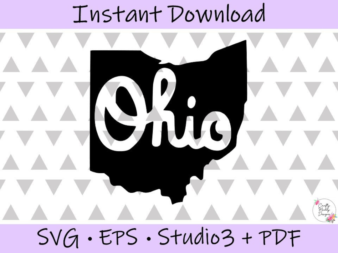 Ohio With Script Ohio - SVG EPS PDF Digital Cut Files - Instant ...