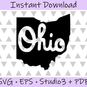 Ohio With Script Ohio - SVG EPS PDF Digital Cut Files - Instant ...