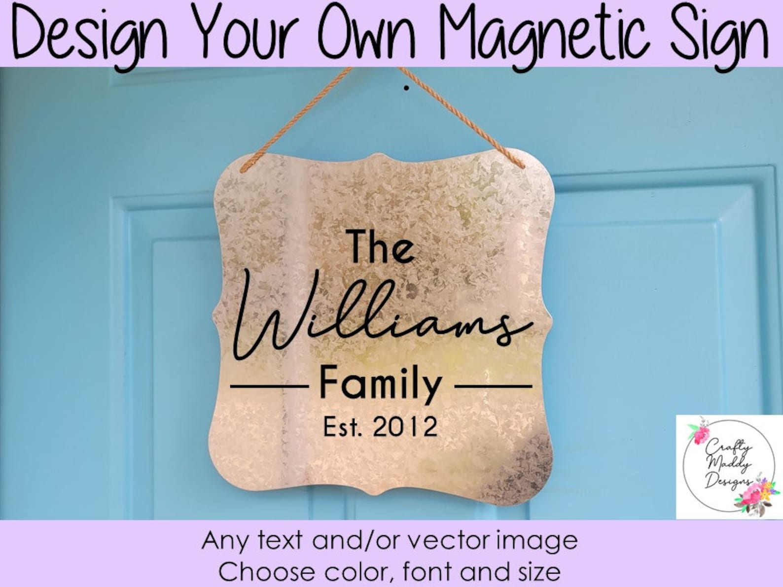 Custom Metal Magnetic Sign Choose Your Font Color and Text - Etsy