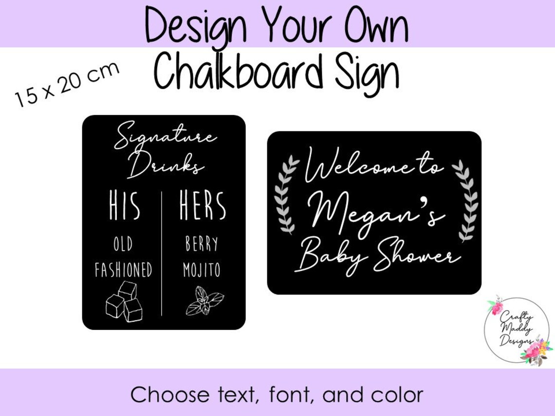 Custom Chalkboard Sign Choose Your Font Color and Text - Etsy