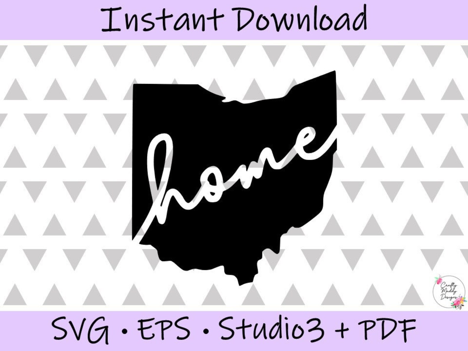 Ohio Home Script SVG EPS PDF Digital Cut Files Instant | Etsy