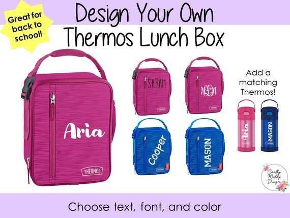 Custom Lunchbox Pink or Blue Choose Your Font Color and - Etsy