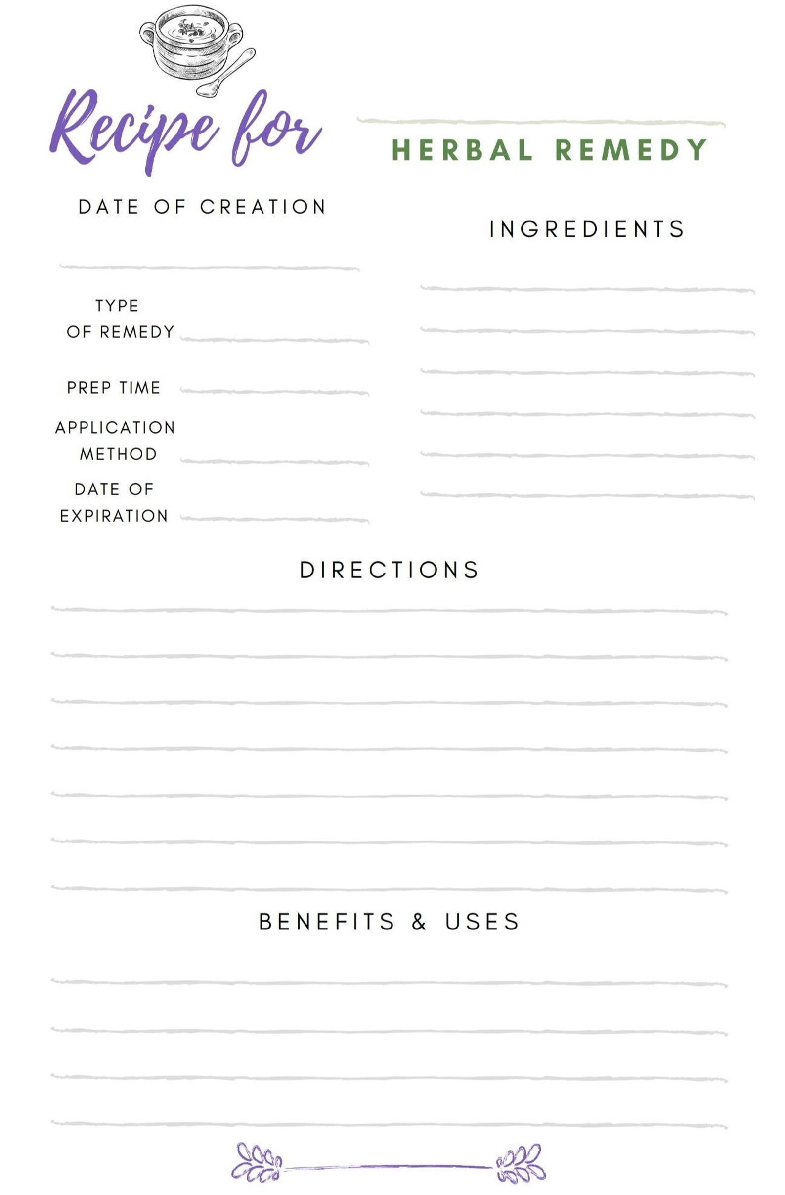 Herbal Remedies Journal 295 Pages DIY Wellness Journal - Etsy