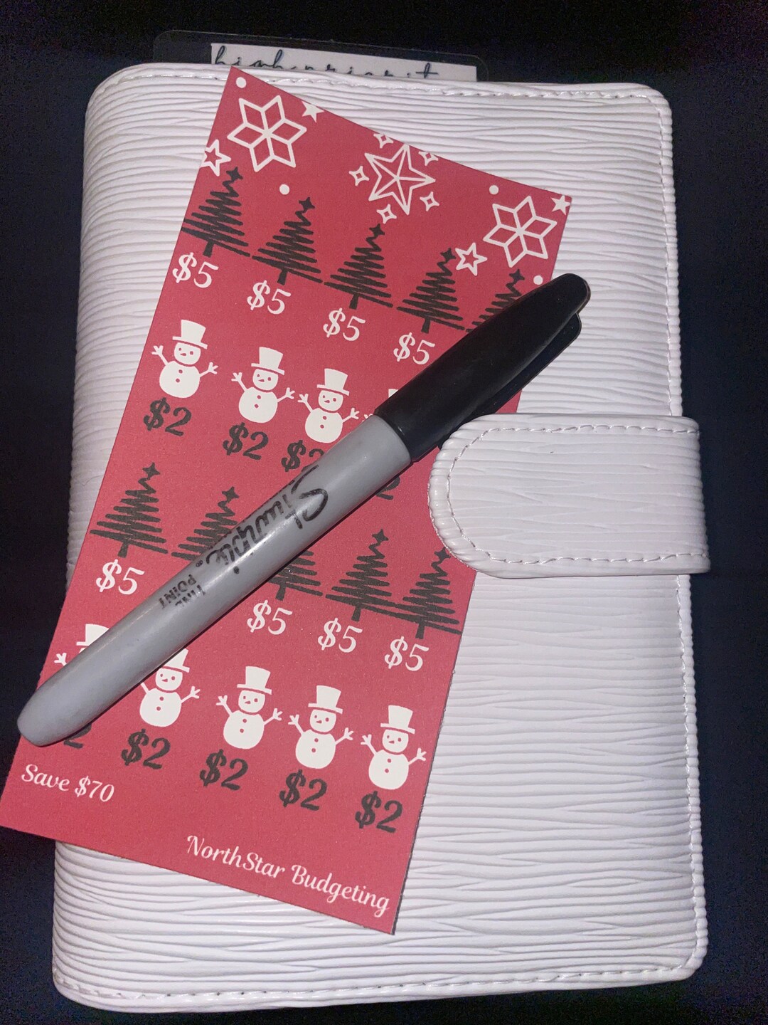 Savings Challenge With Snowman and Christmas Trees - Etsy