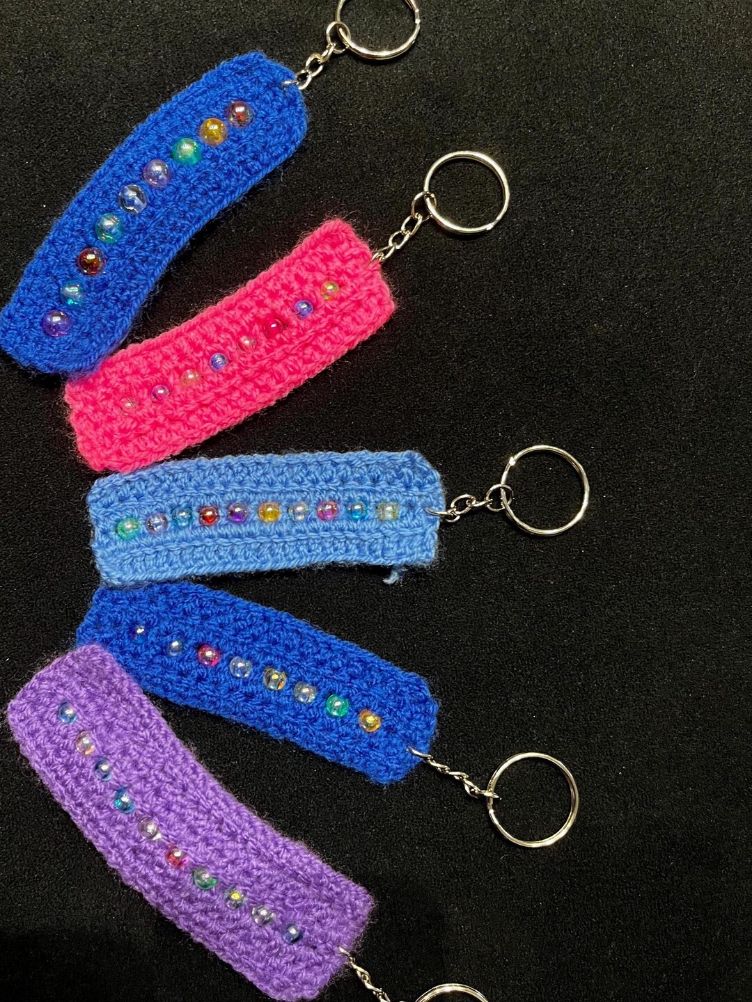 Crochet Beaded Fidget Keyring – Ideal for Stress Relief, Anxiety, and ...