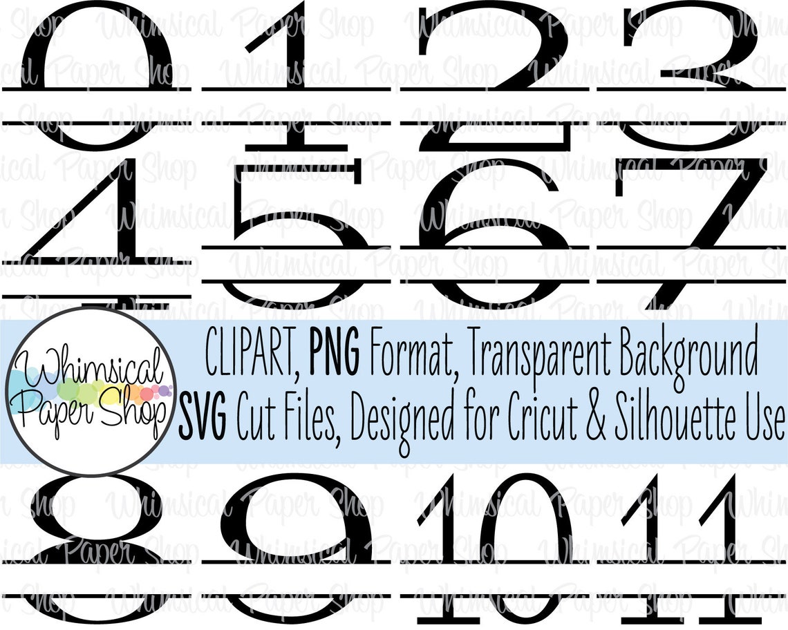 Split Monogram SVG & Clipart Set Table Number Svg Split - Etsy