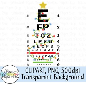Christmas Eye Chart SVG Clipart, Merry Christmas Tree Eye Chart Clipart ...