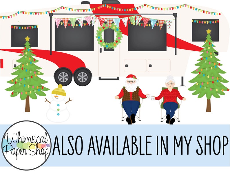 Camping Santa Clipart Set Santa and Mrs Claus Santa Claus - Etsy