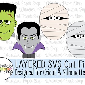 Halloween Clipart SVG Set, Vampire Clipart, Frankenstein Clip Art ...