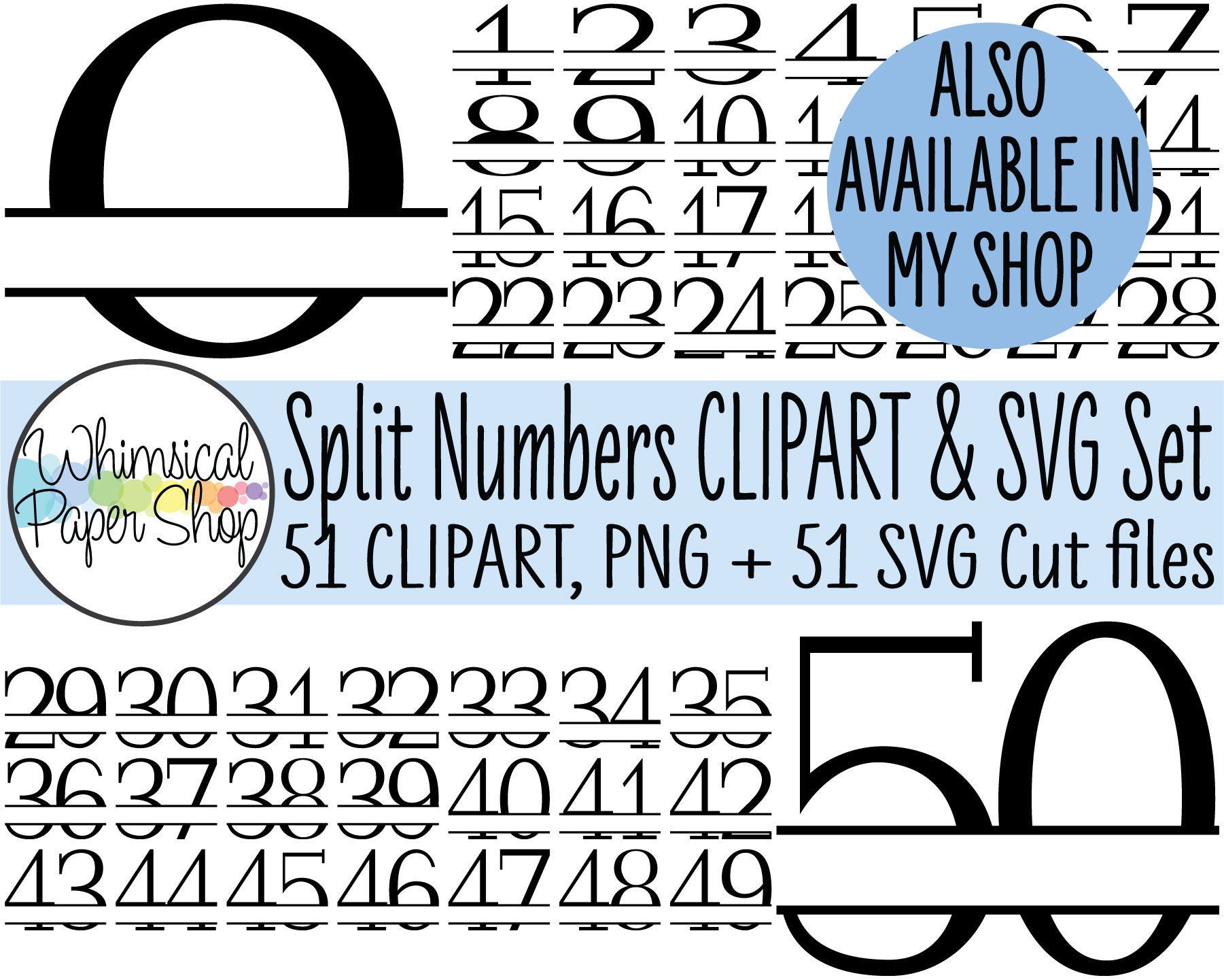 Split Monogram SVG & Clipart Set Table Number Svg Split - Etsy