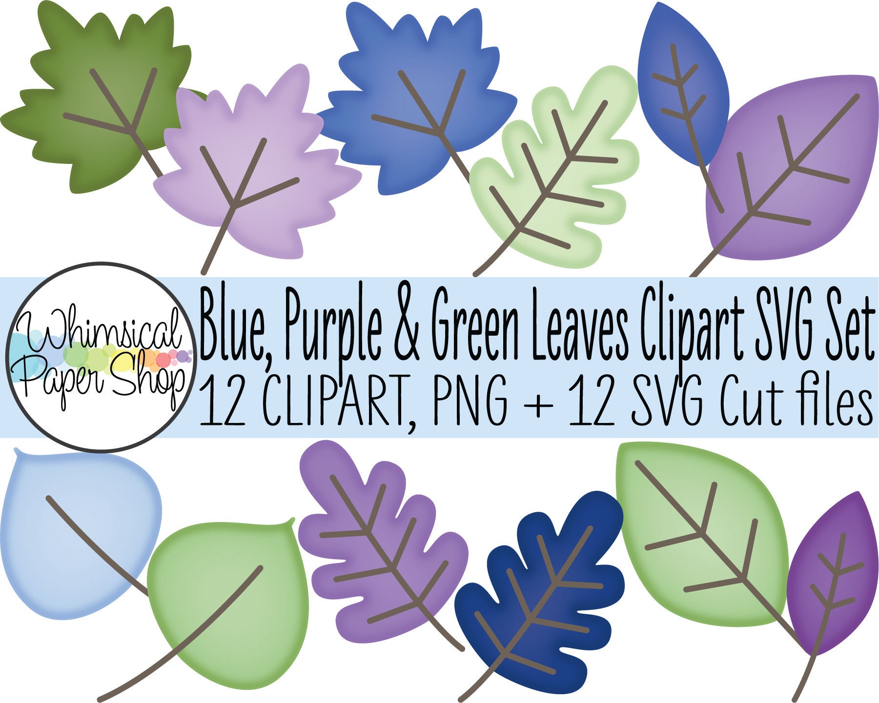 Fall Leaves Clipart SVG Set Fall Leaf Clipart Purple Leaf - Etsy
