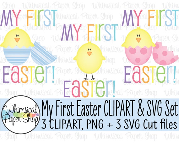 My First Easter SVG Clipart Set Easter Shirt SVG Files for - Etsy