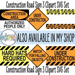 Construction Clipart SVG Set2, Printable Construction Sign, Detour ...