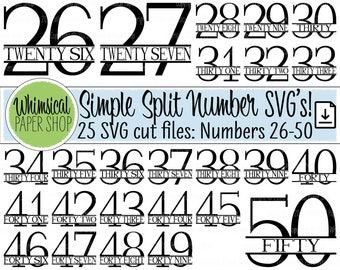 Split Numbers Svg | Etsy