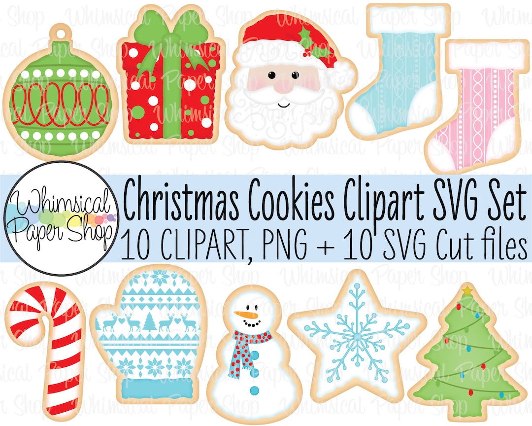 Cookie Baking Clipart SVG Set, Christmas Baking Svg, Christmas Cookie ...