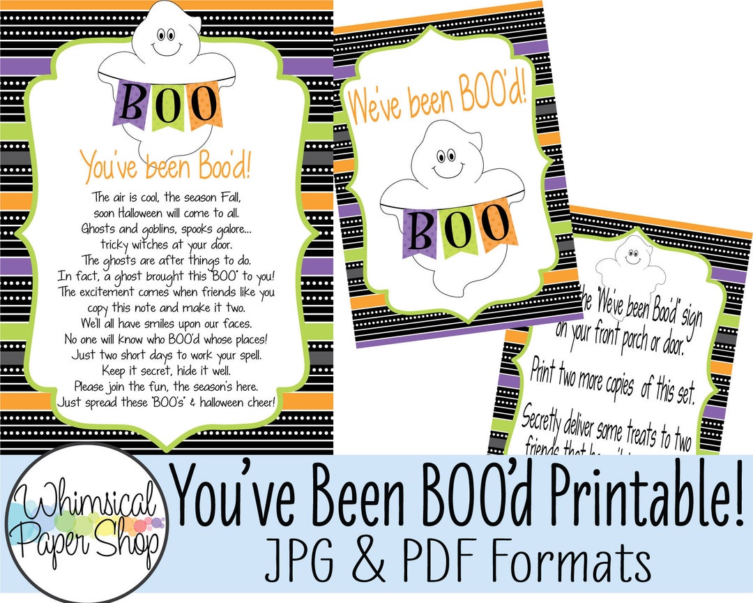 We Have Been Booed Printable Halloween Game, Youve Been Booed ...
