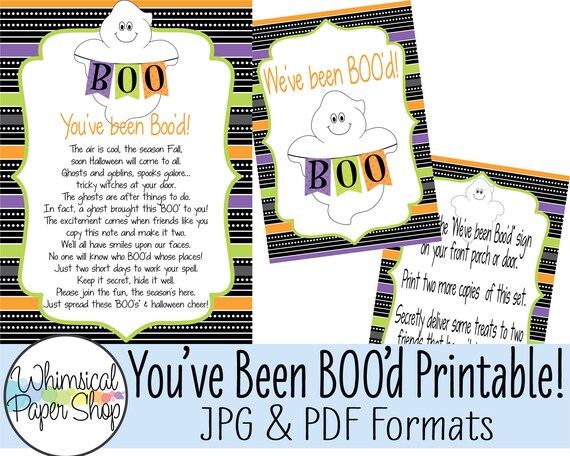 We Have Been Booed Printable Halloween Game Youve Been Booed - Etsy