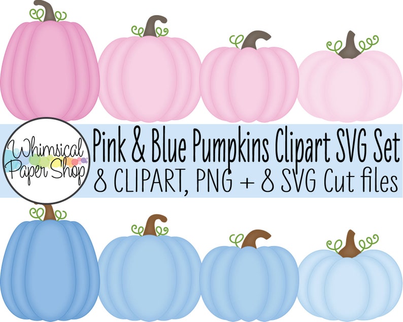 Pink Pumpkin SVG Clipart Set Blue Pumpkin Clipart SVG Fall - Etsy