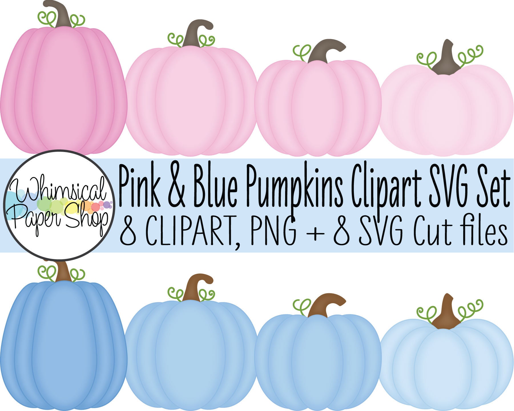 Pink Pumpkin SVG Clipart Set Blue Pumpkin Clipart SVG Fall - Etsy