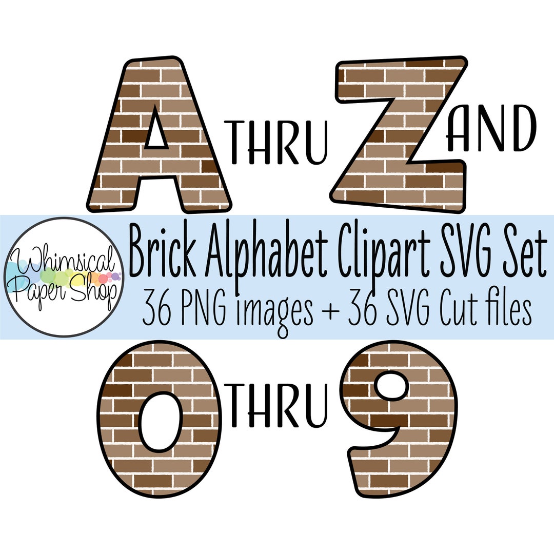 Brick Alphabet SVG Clipart, Construction Font Svg for Construction ...