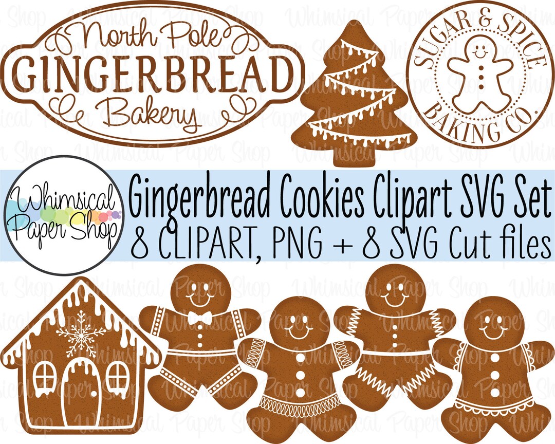 Gingerbread SVG Clipart, Gingerbread House Svg, Gingerbread Man Svg ...