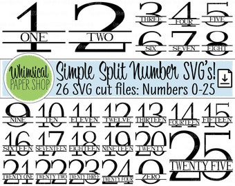 Split Numbers Svg | Etsy