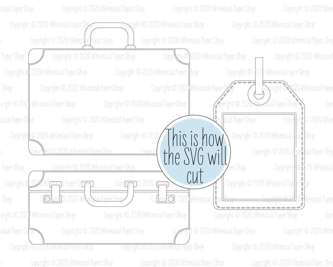 SVG Luggage and Luggage Tag Set Vintage Suitcase Svg - Etsy
