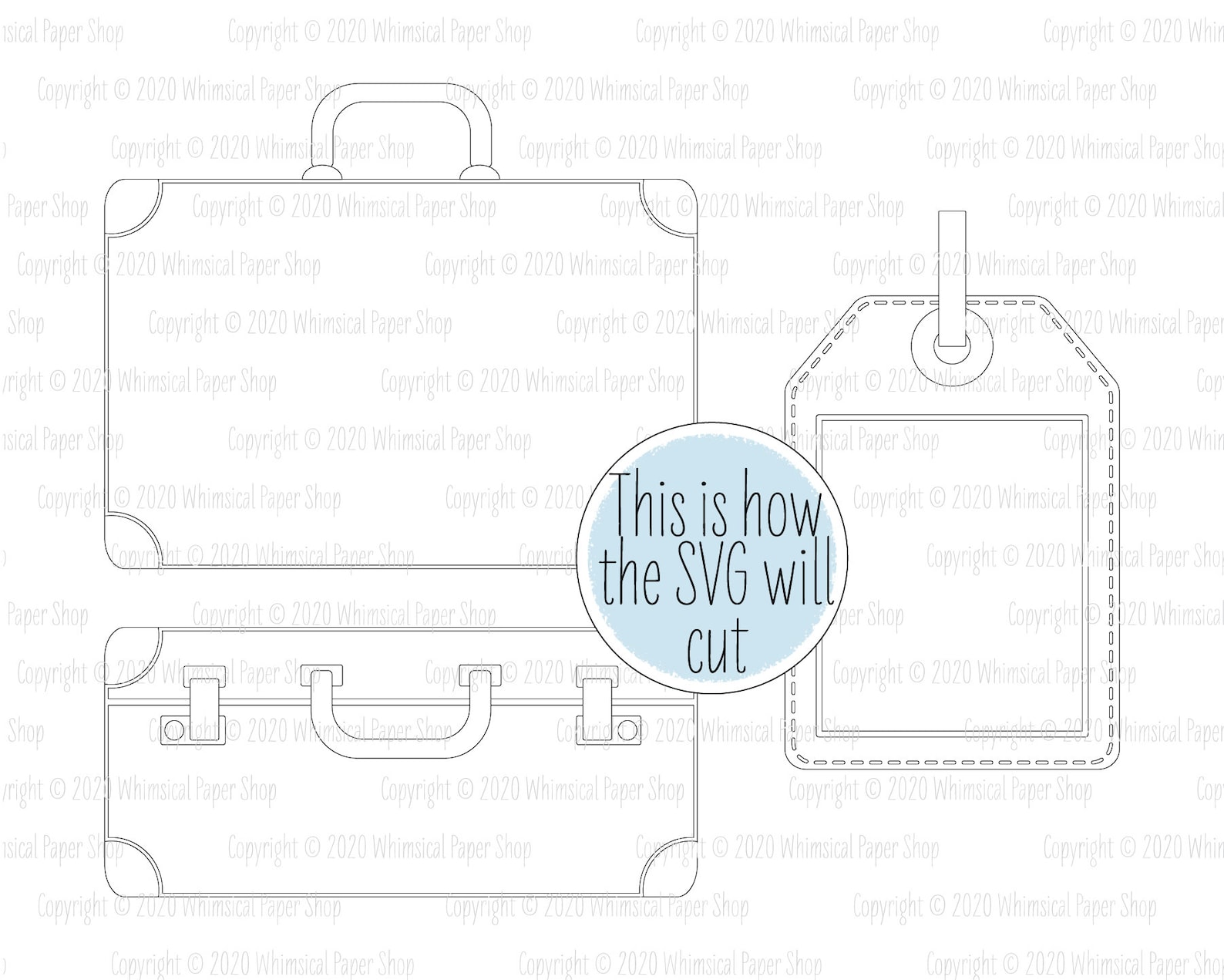 SVG Luggage and Luggage Tag Set Vintage Suitcase Svg - Etsy