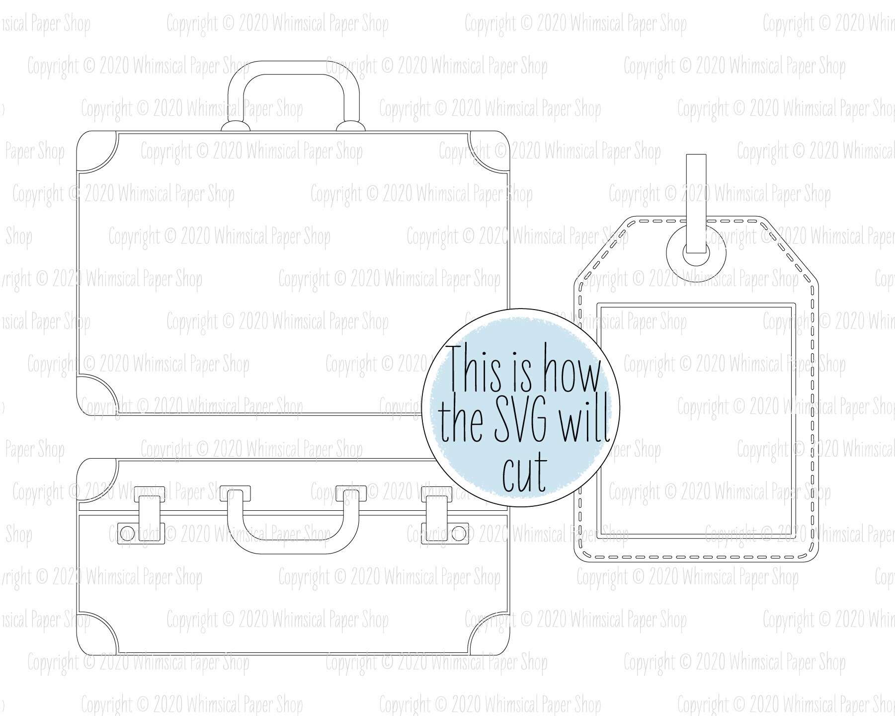 SVG Luggage and Luggage Tag Set Vintage Suitcase Svg - Etsy