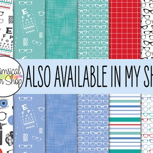 Seamless Glasses Digital Paper 1, Eye Doctor Digital Paper, Optometry ...