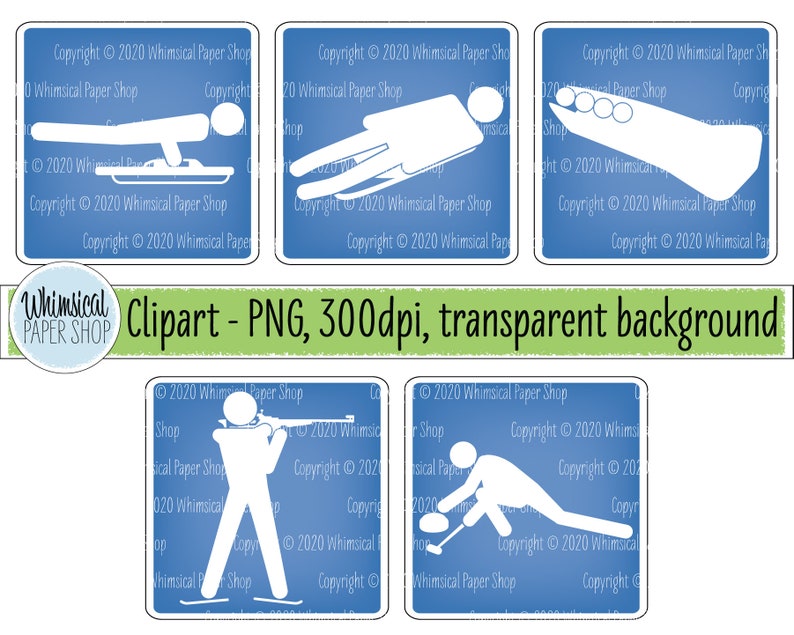 Sports Stick Figure Icons Clipart SVG Set Stickman Olympic | Etsy México