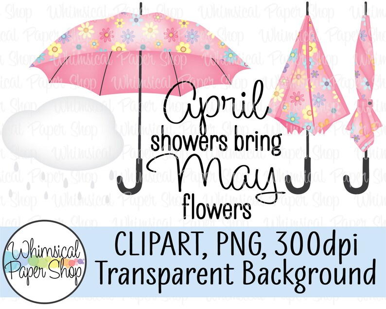 Rain Clouds Sunshine Rainbow Umbrella Clipart SVG Set Cute - Etsy
