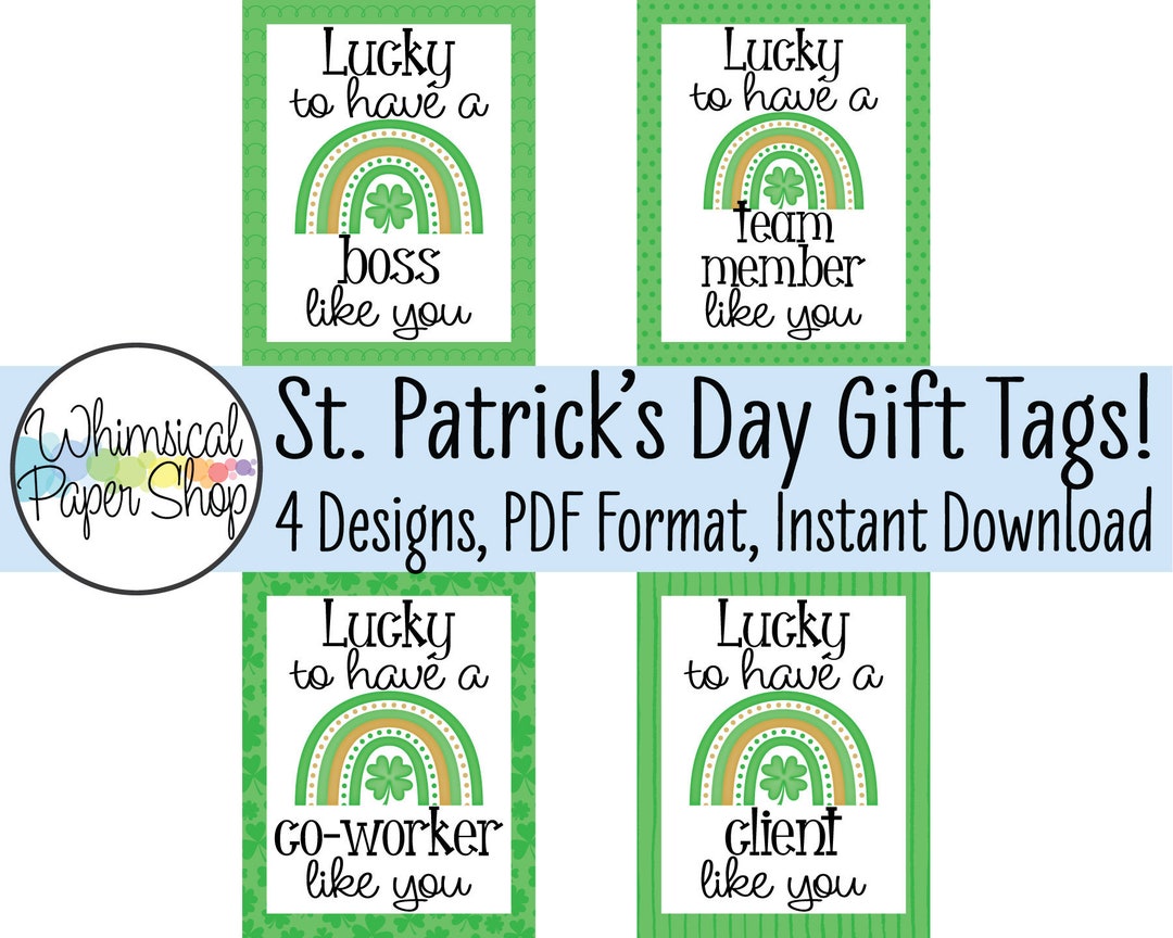 Printable St Patrick's Day Lucky Gift Tags, Lucky to Have a Neighbor ...